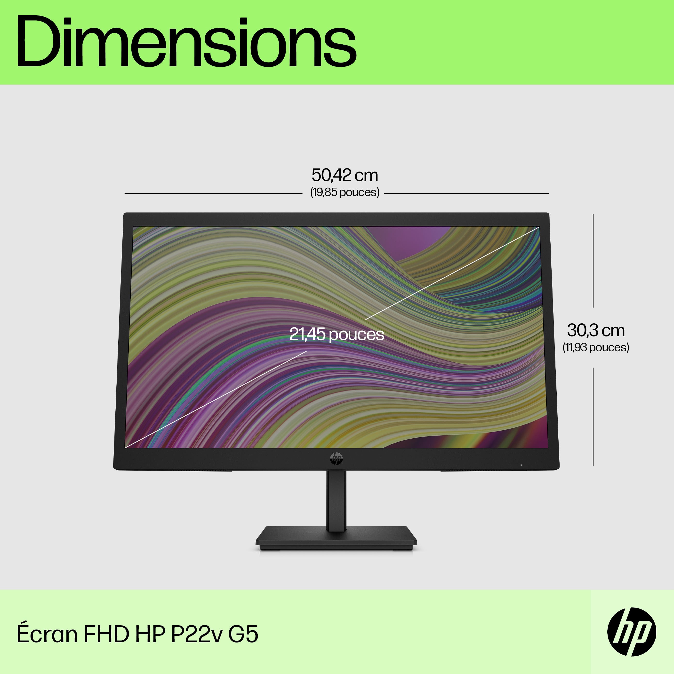 HP Écran FHD P22v G5 Écran FHD HP P22v G5 (64V81AA) prix Maroc