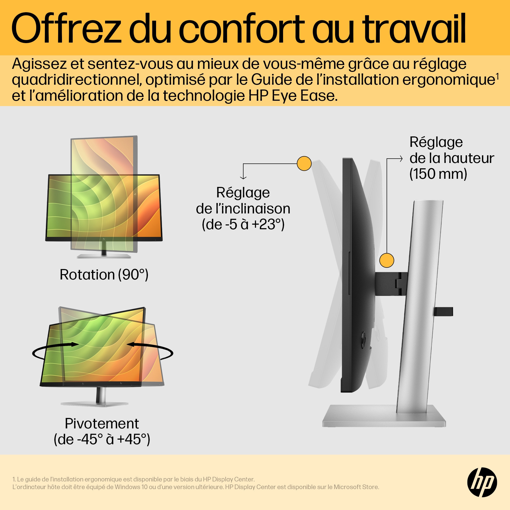 HP Écran USB-C FHD E24u G5 Écran USB-C FHD HP E24u G5 (6N4D0AA) prix Maroc