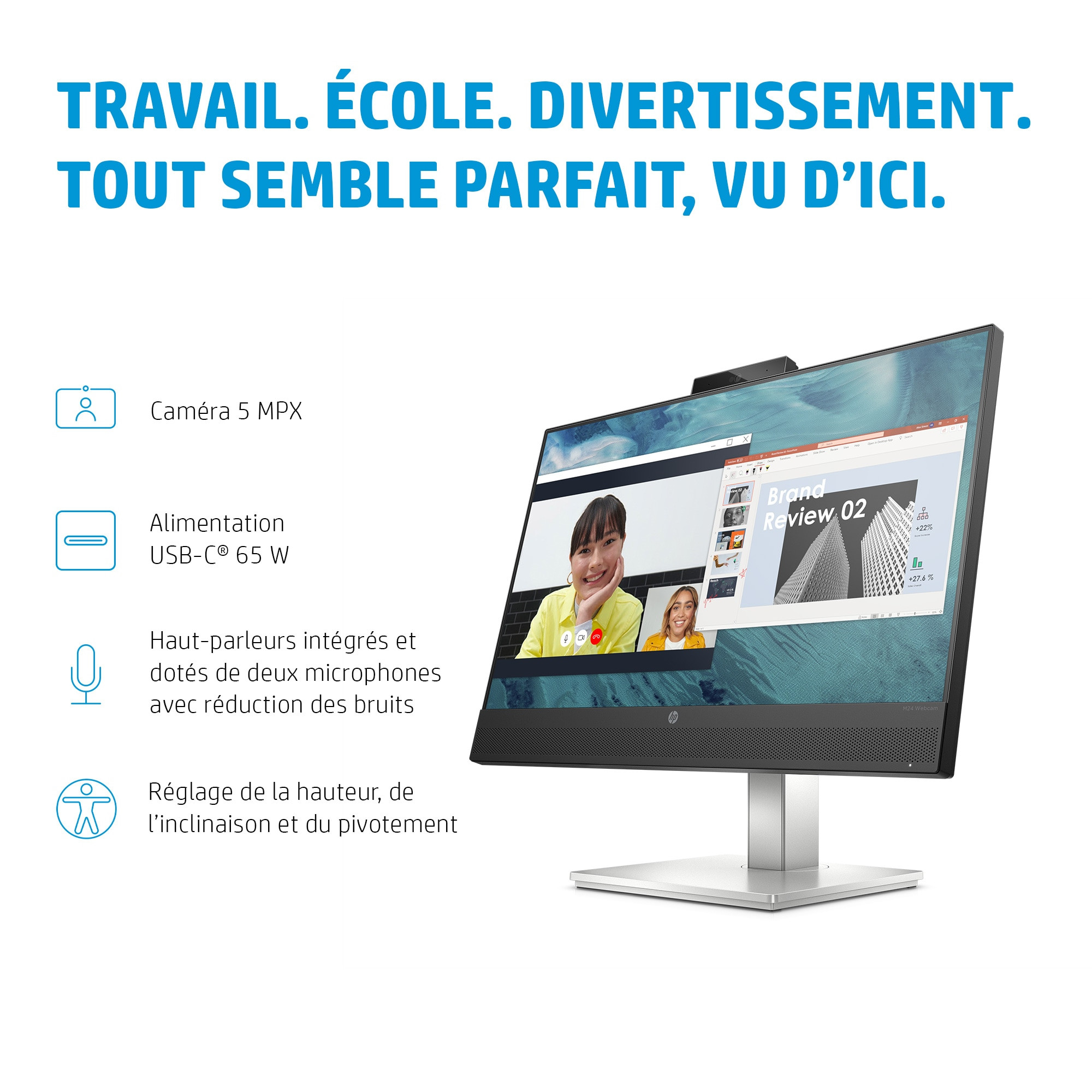HP Écran de conférence USB-C FHD E24m G4 Écran de conférence USB-C FHD ...