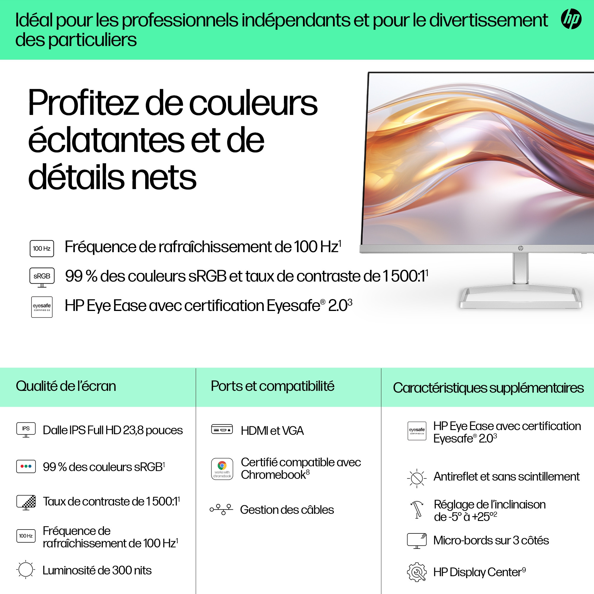 HP Series 5 23.8 inch FHD Monitor - 524sf Series 5 23.8 inch FHD ...