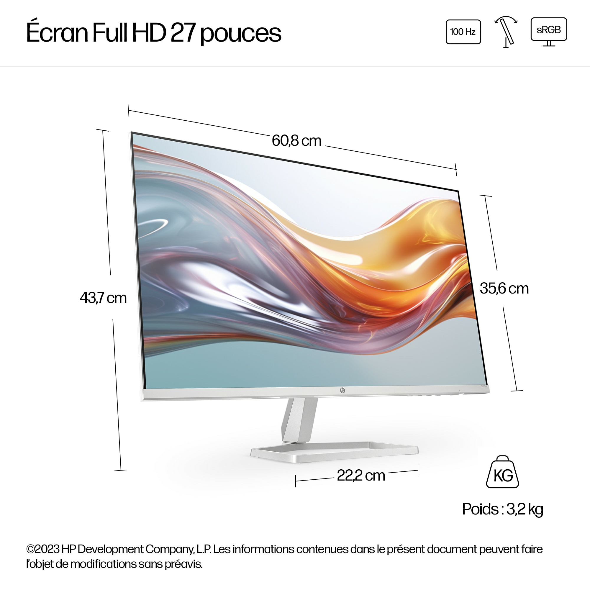HP Series 5 27 inch FHD White Monitor - 527sw Series 5 27 inch FHD ...