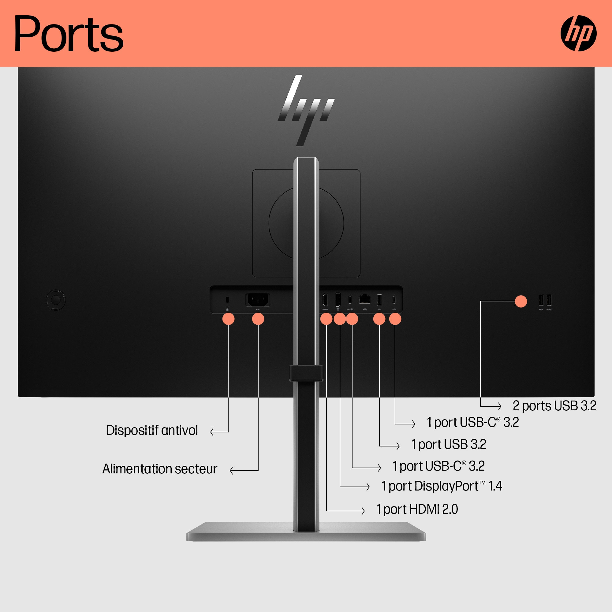 HP Écran USB-C 4K E32k G5 Écran USB-C 4K HP E32k G5 (6N4D6AA) prix Maroc