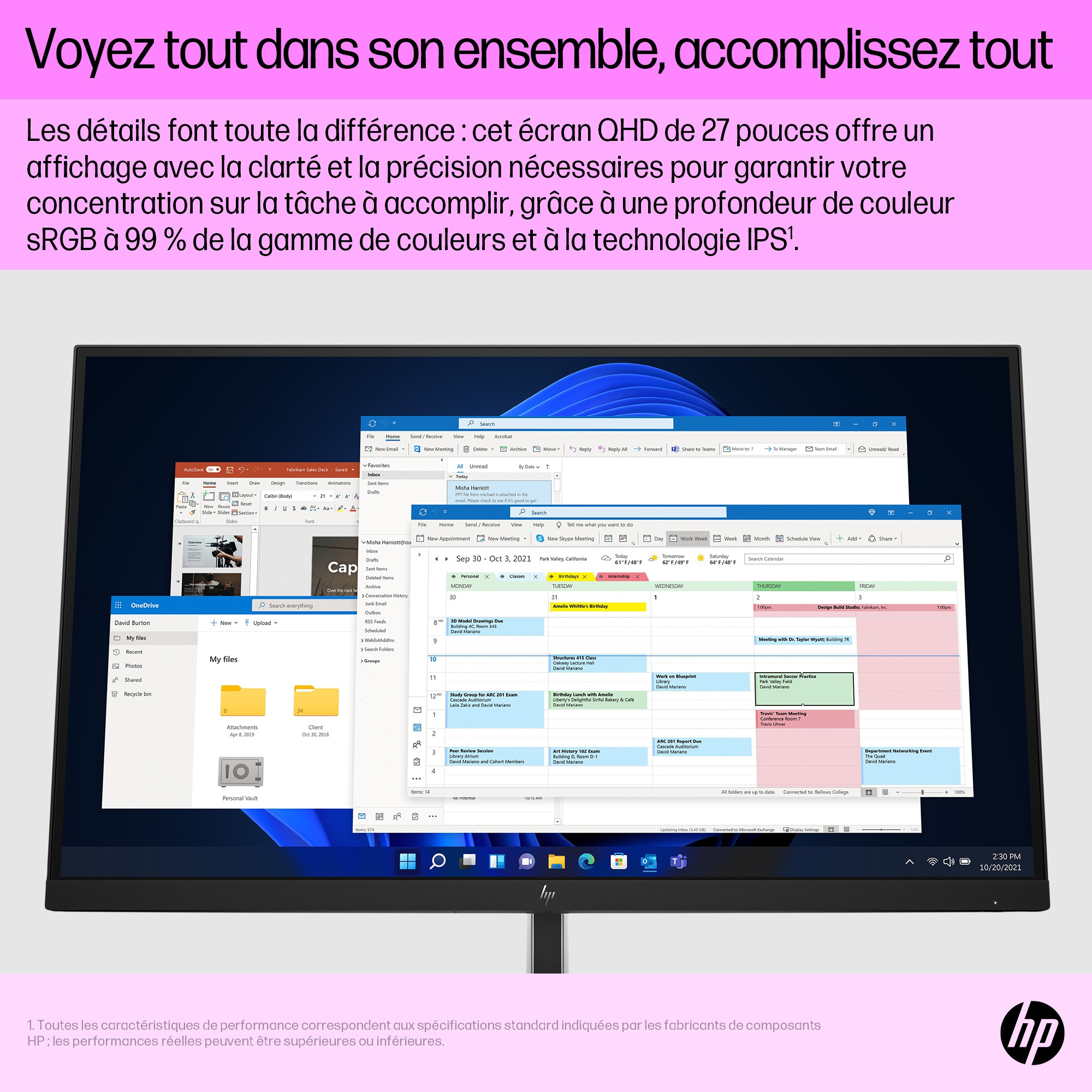 HP Écran QHD E27q G5 Écran QHD E27q G5 HP (6N6F2AA) prix Maroc