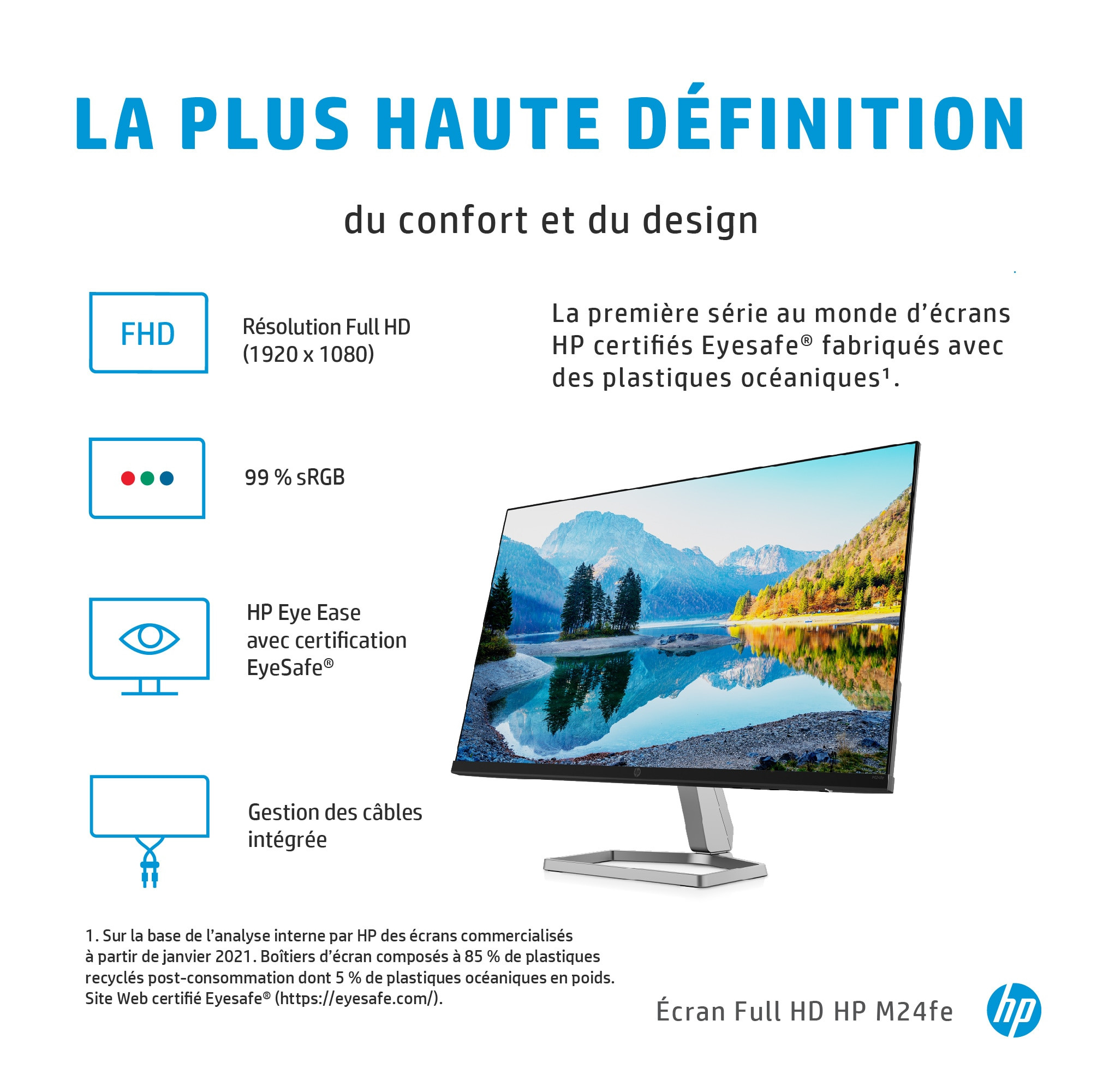 HP Écran FHD M24fe Écran FHD HP M24fe (43G27AA) prix Maroc