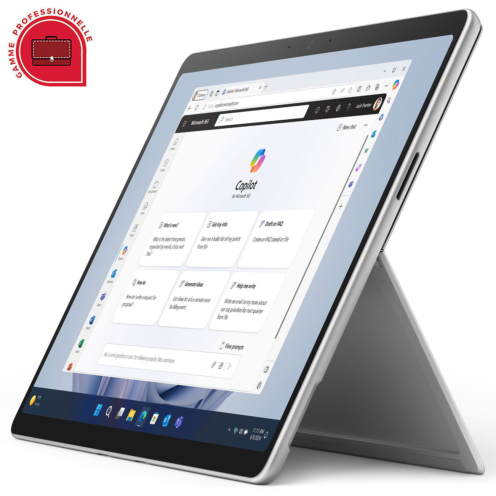 PC Microsoft Surface Pro 10 for Business - Platine (ZDR-00004) prix Maroc