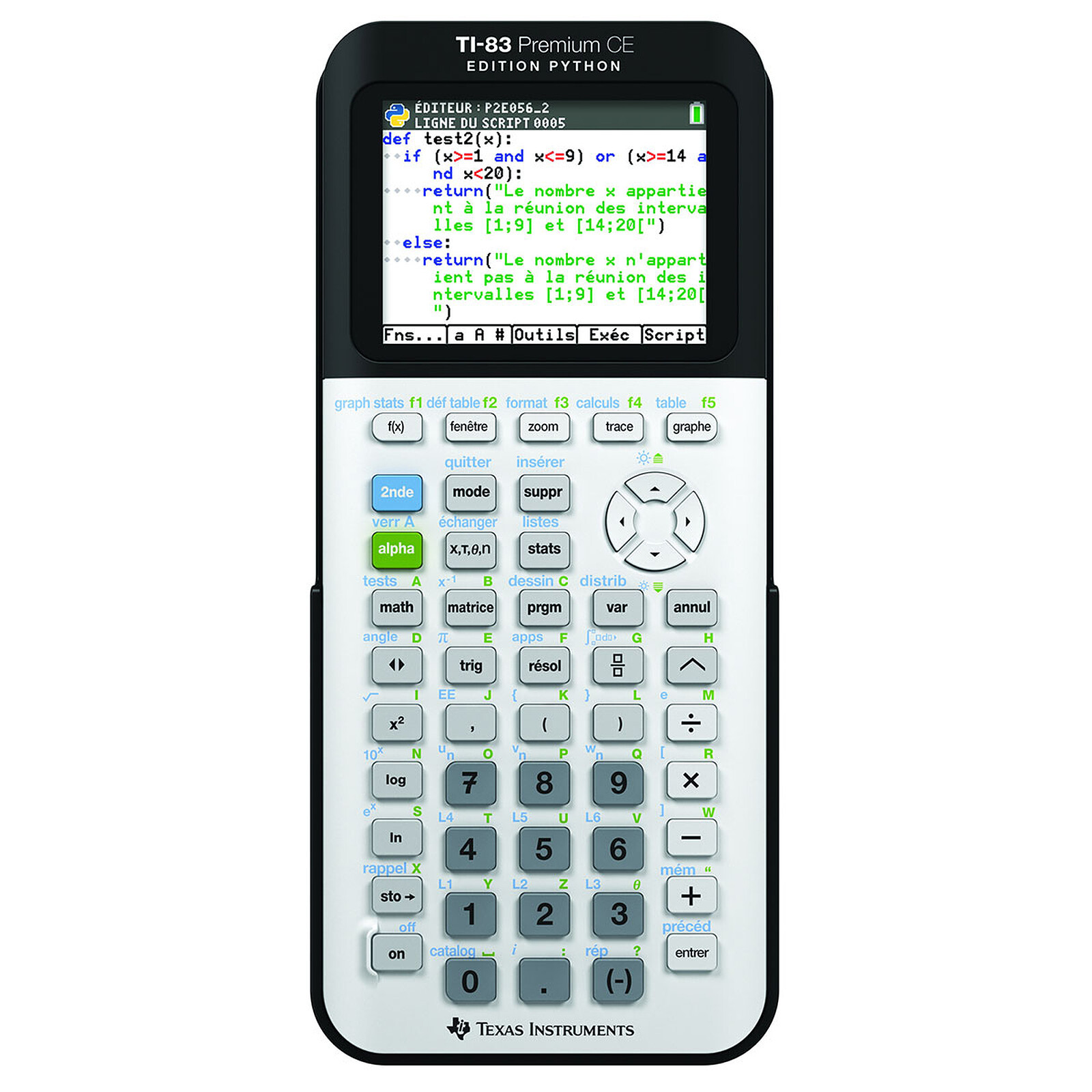 Calculatrice Texas Instruments TI-83 Premium CE Edition Python - Blanc ...