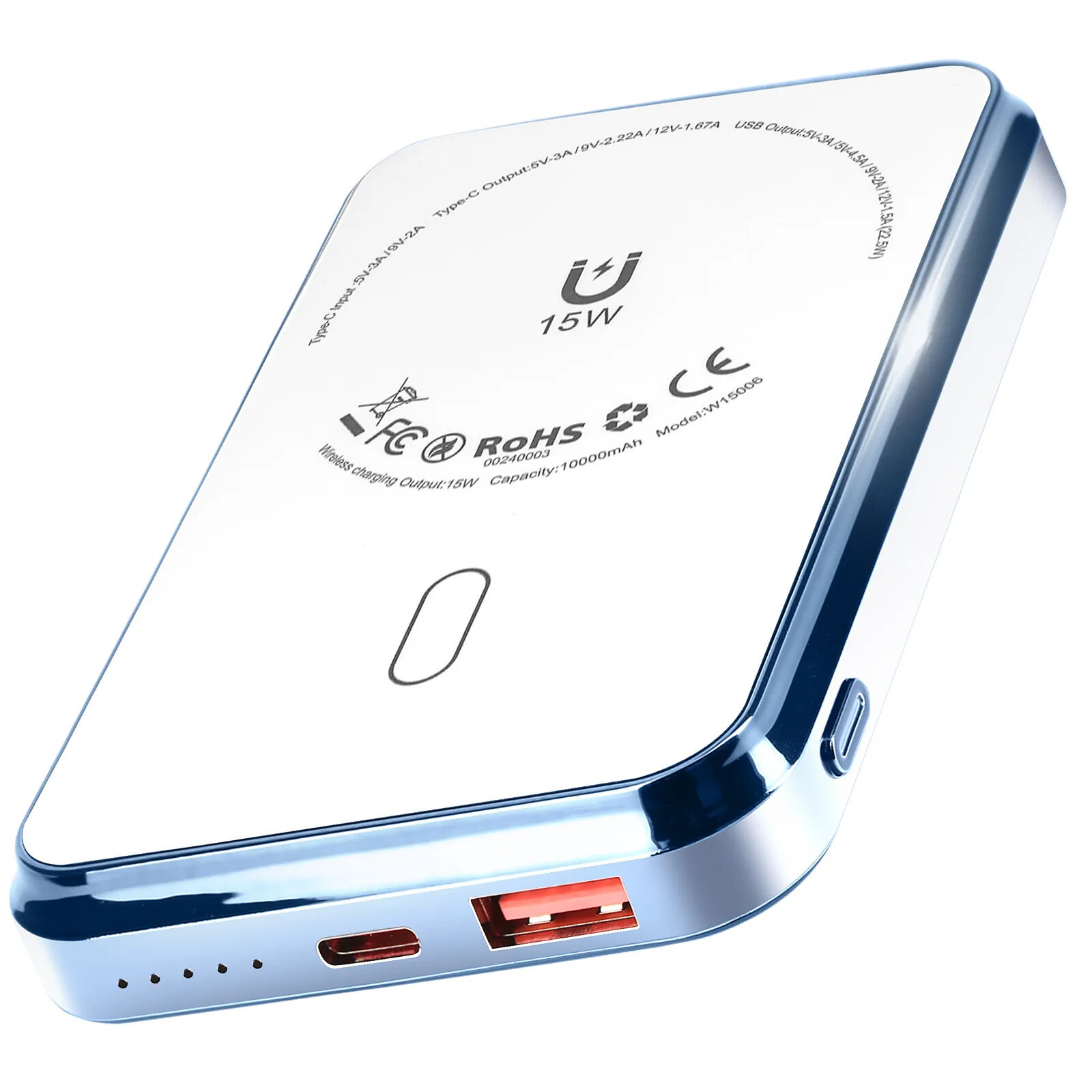 LinQ Batterie Externe 15W MagSafe 10000 mAh Power Delivery 20W Blanc ...