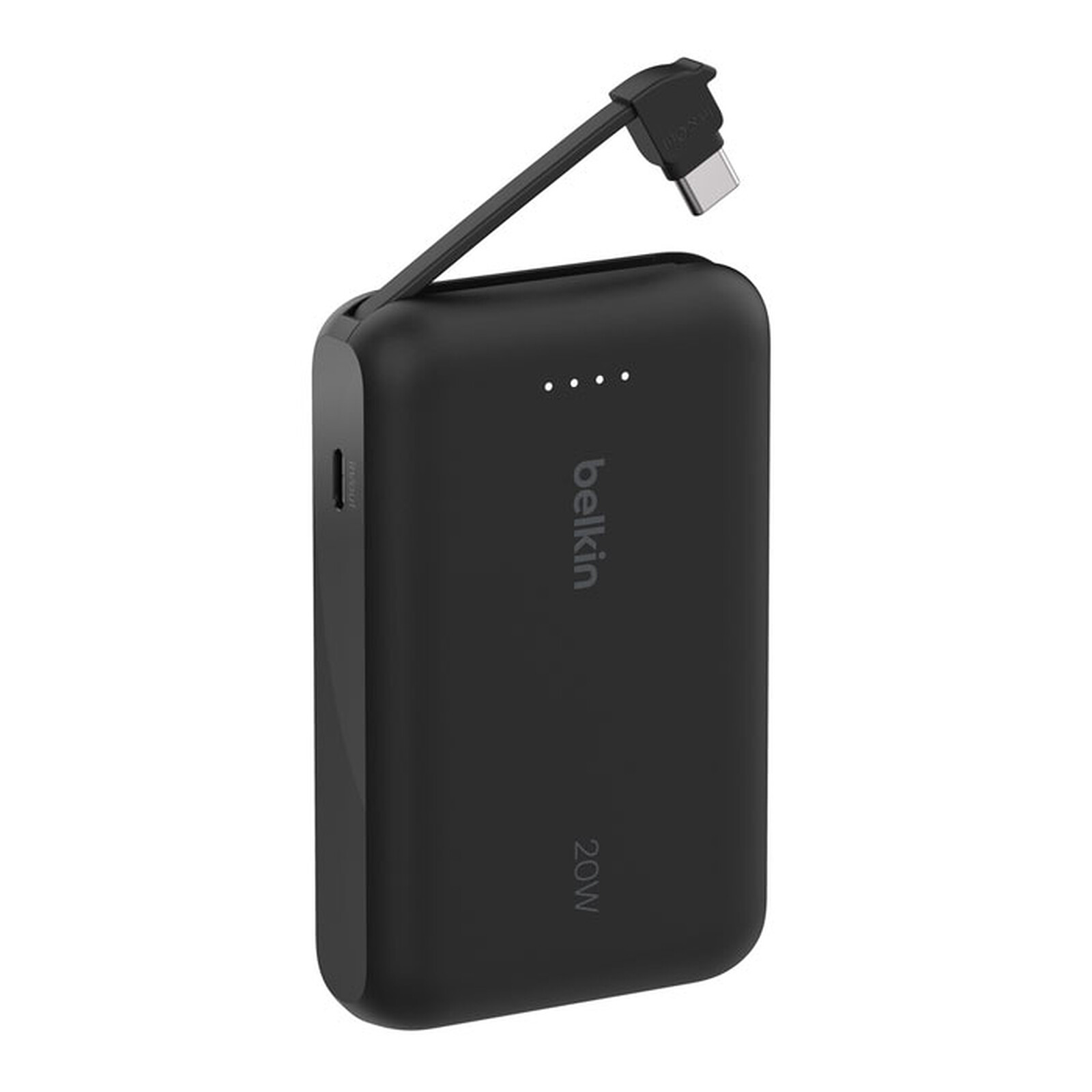 Belkin Batterie externe 10K 20W avec câble USB-C intégré (Noir) prix Maroc