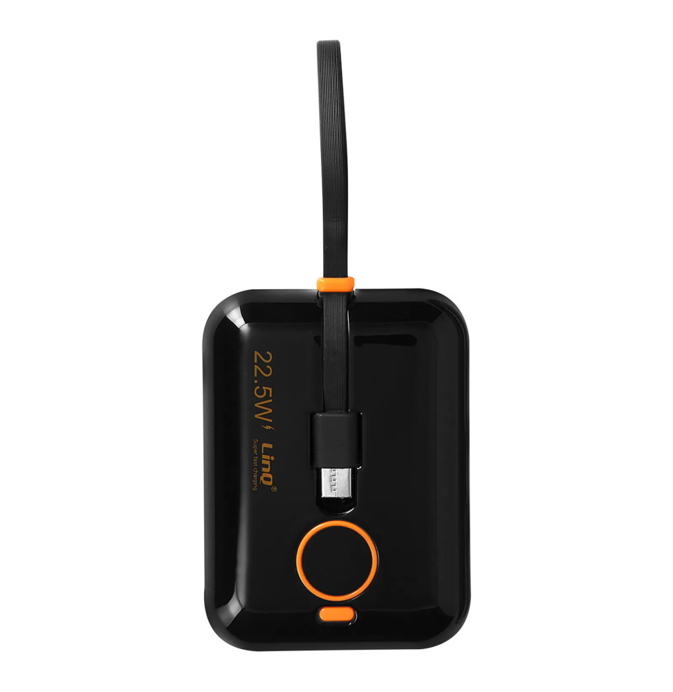 LinQ Powerbank 15000mAh Port USB 22.5W Câbles USB-C et Lightning Écran ...