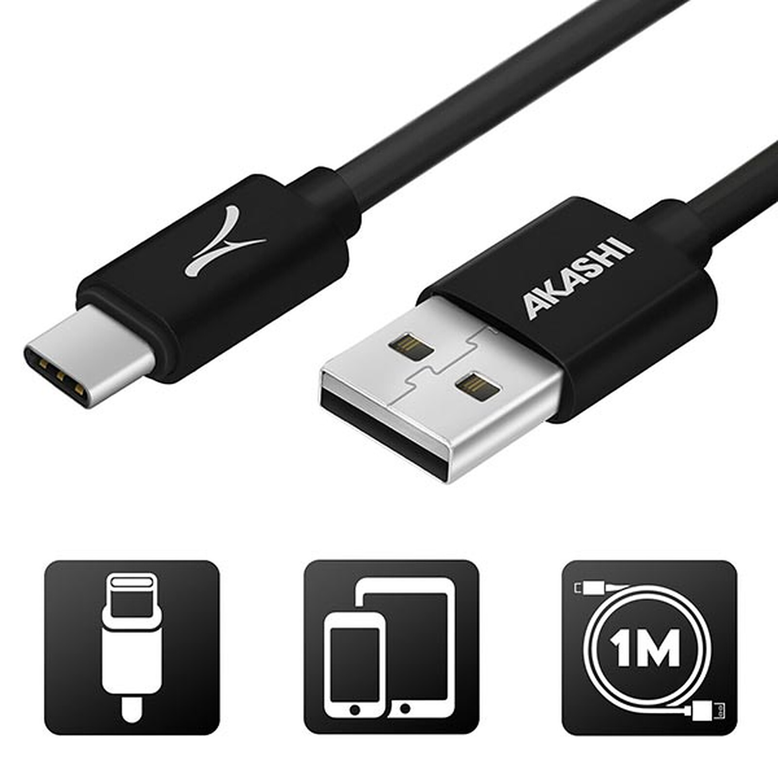Akashi Cable USB vers USB Type-C (1 mètre) prix Maroc