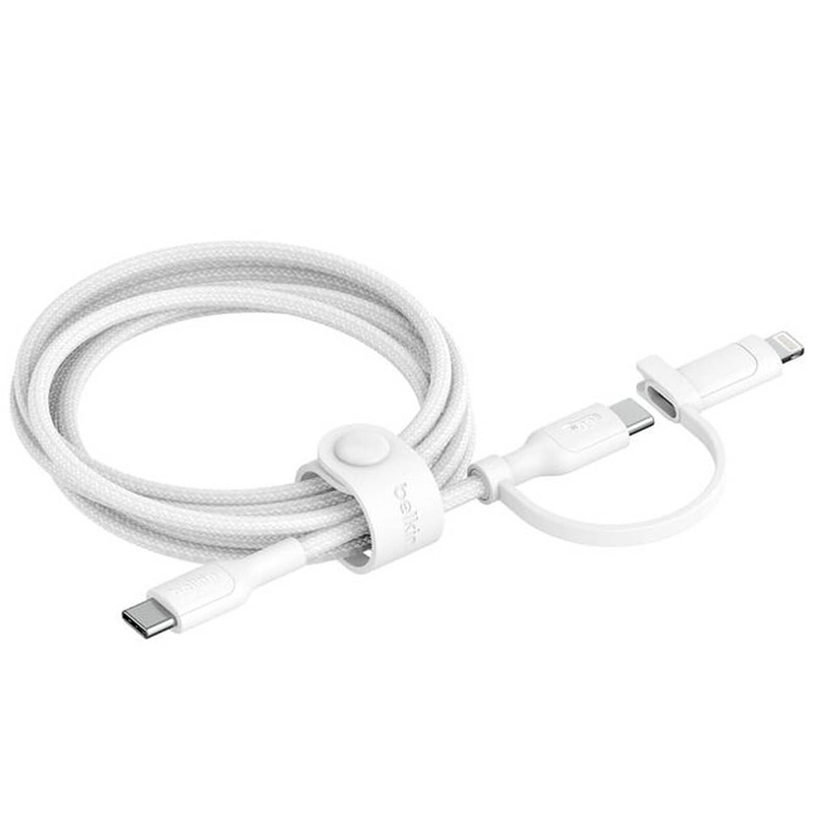 Belkin Boost Charge Pro Câble 2-en-1 USB-C et Lightning (Blanc) prix Maroc