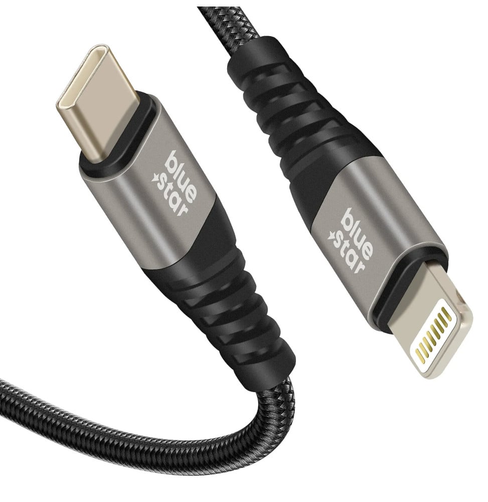 Blue Star Câble USB C vers iPhone Lightning 2.4A Power Delivery 27W ...