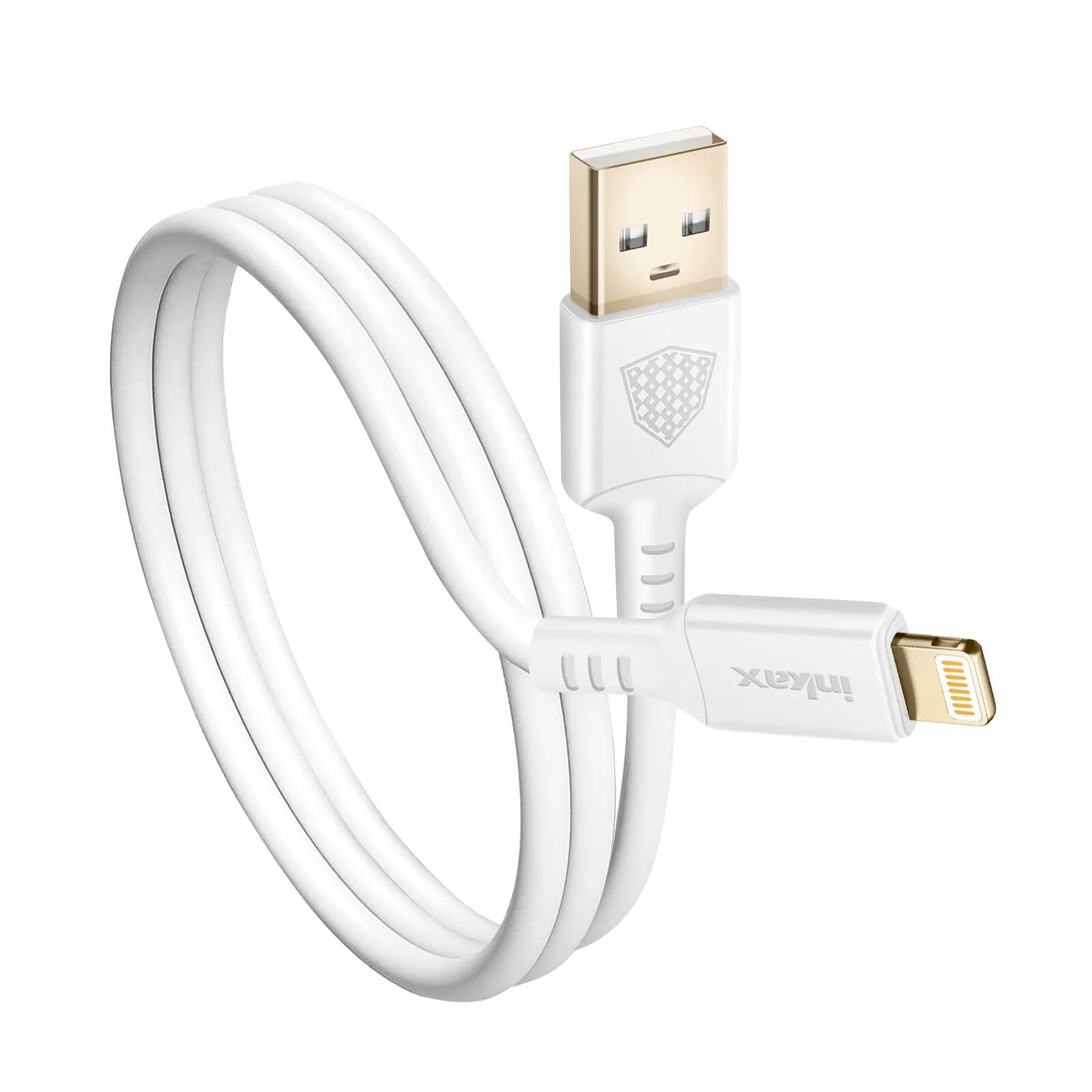 Inkax Câble pour iPhone USB vers Lightning Recharge Rapide Blanc prix Maroc