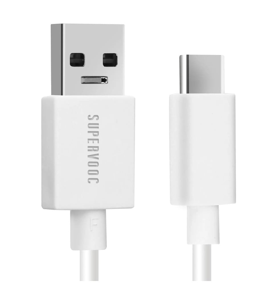 Oppo Câble USB vers USB-C SuperVOOC 65W, officiel - Blanc 1m prix Maroc