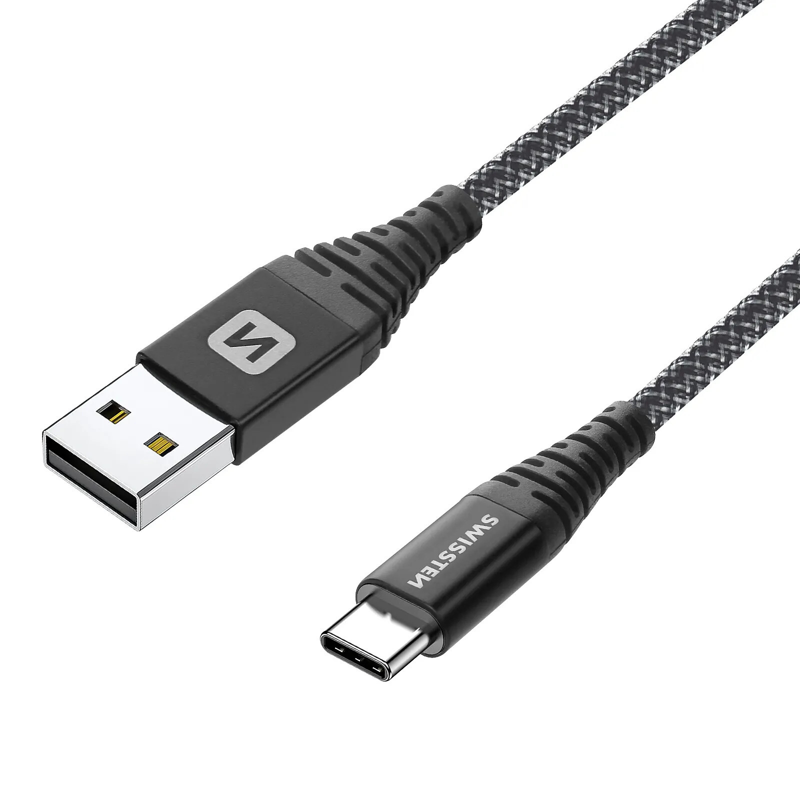 Swissten Câble USB type C Fibre Aramide 1.5m Charge Rapide 60W Prise ...