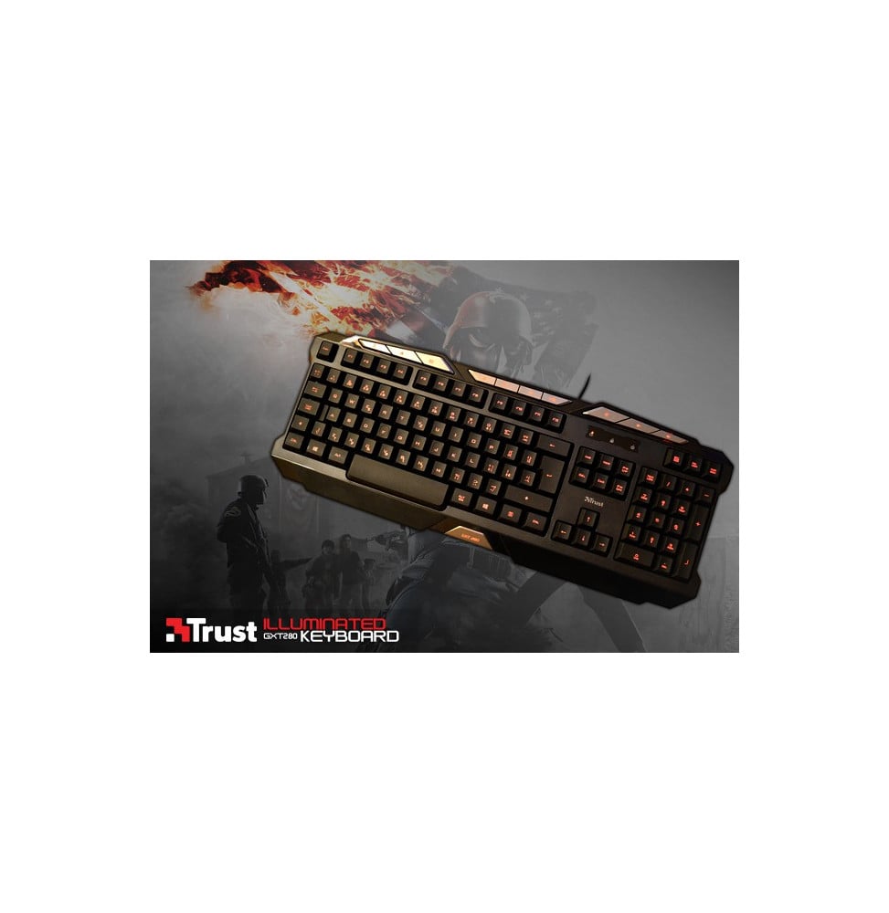 Clavier à touches rétro-éclairées Trust Gaming GXT 280 LED illuminated ...