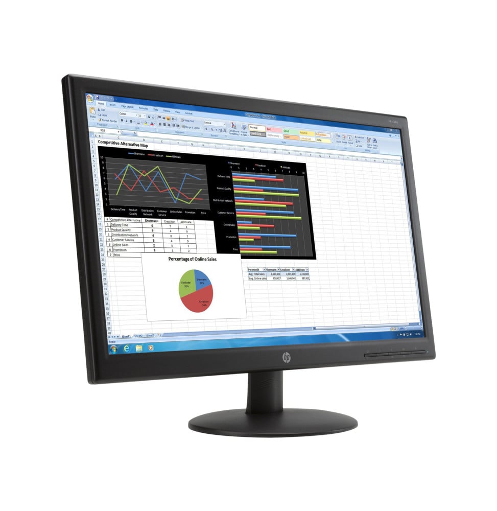 Ecran HP V241p à rétroéclairage LED de 23,6 pouces (K0Q34AA) prix Maroc