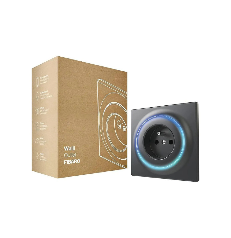 Fibaro - Prise murale intelligente type F Walli Z-Wave Plus - FGWOF-011 ...