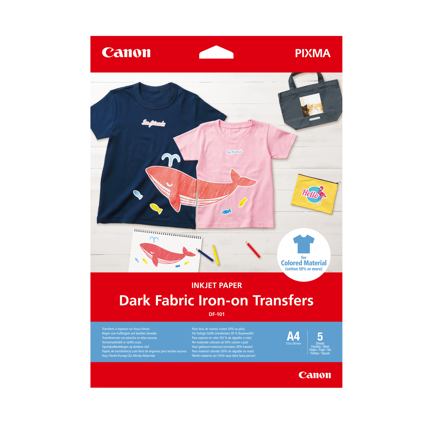 Transferts thermocollants pour tissus sombres Canon DF-101, A4, 5 feuilles prix Maroc