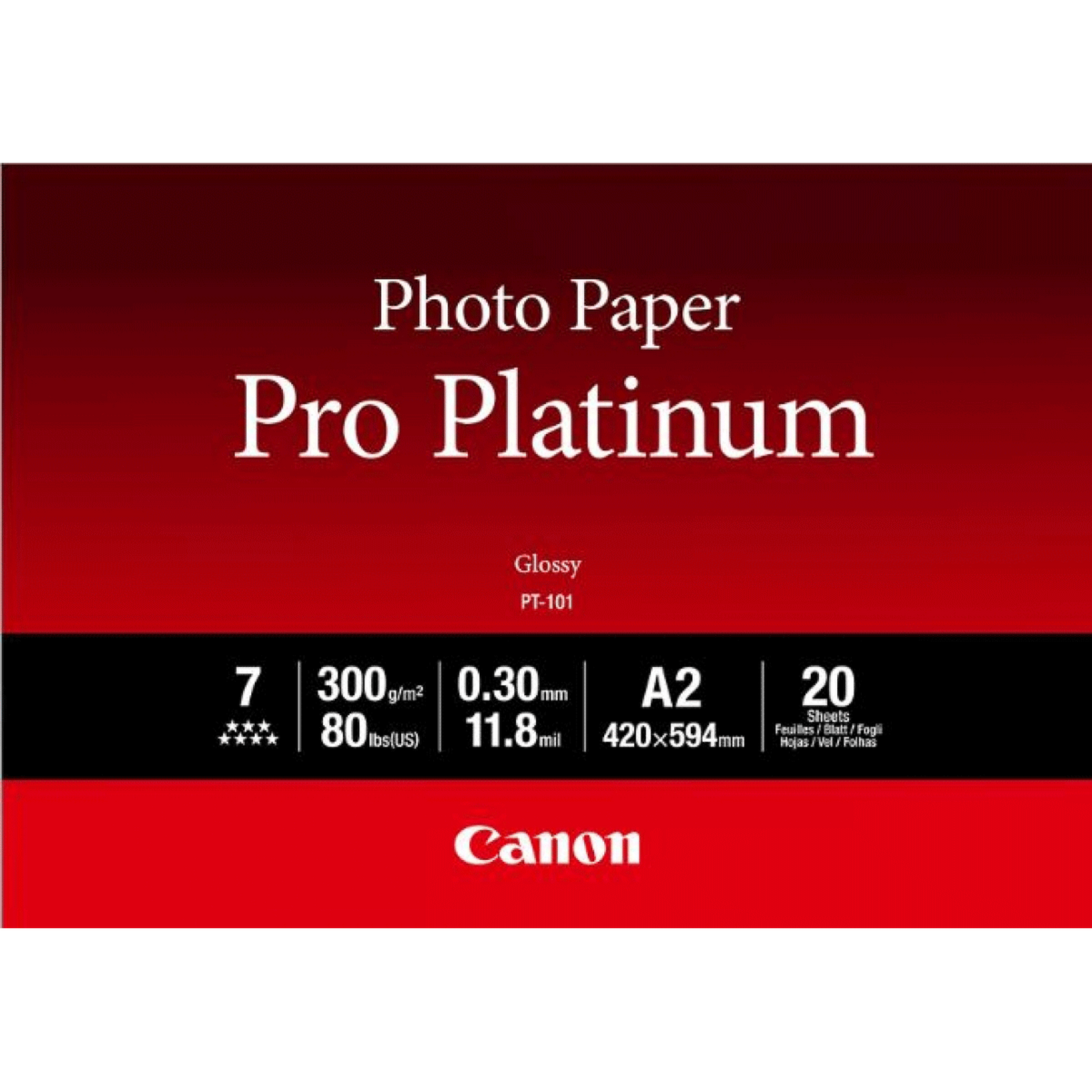 Papier photo professionnel Platinum A2 Canon PT-101 - 20 feuilles prix ...