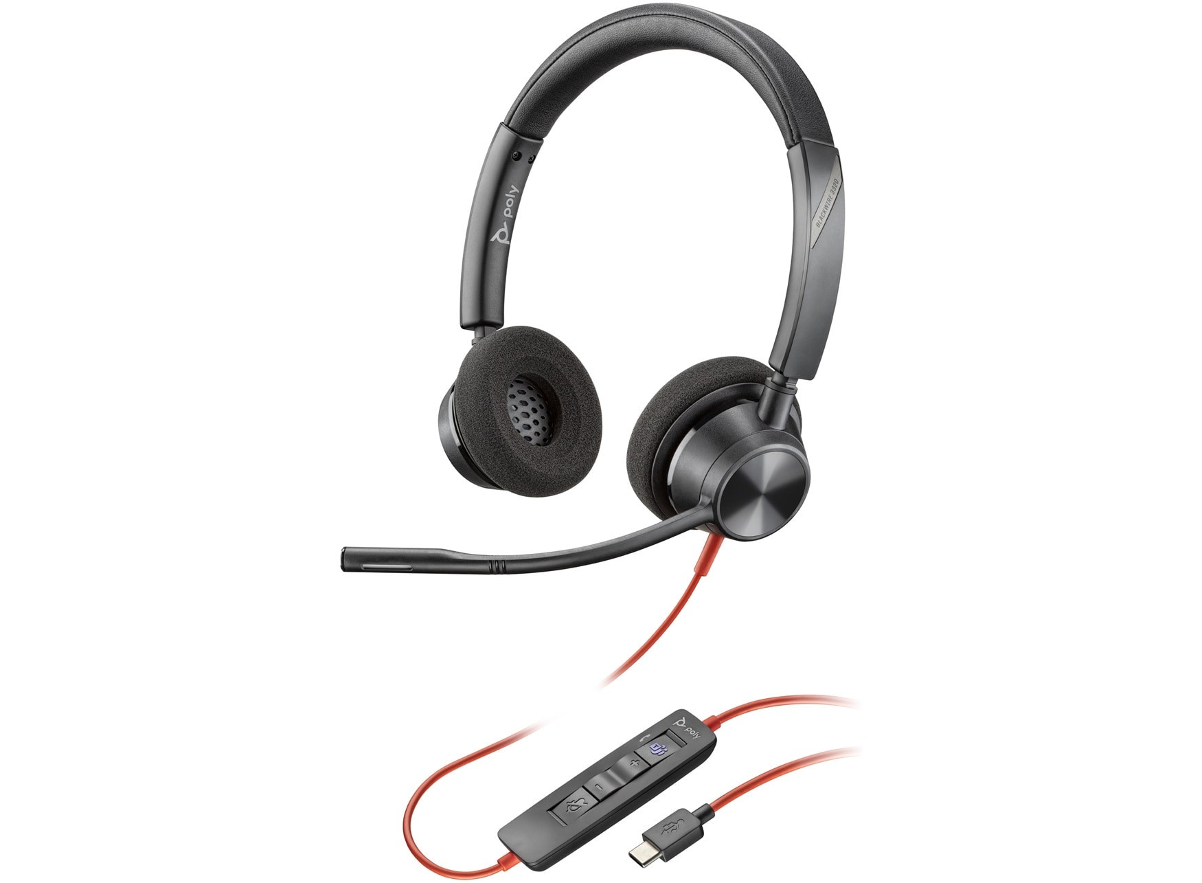 Micro-casque Poly Blackwire 3320 stéréo USB-C certifié Microsoft Teams ...