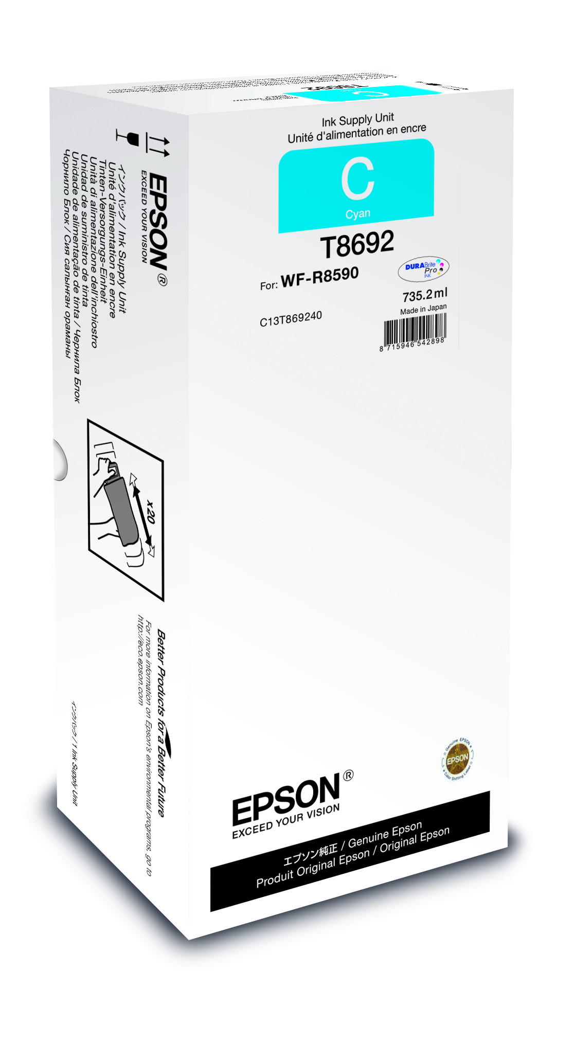 Epson WorkForce Pro WF-R8590 – Unité de fourniture d'encre Cyan XXL ...