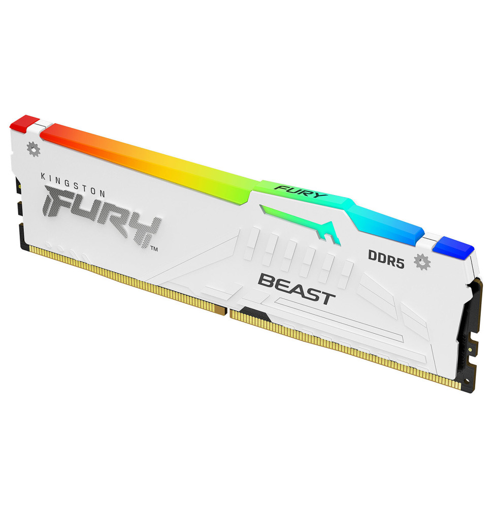 Kingston FURY Beast RGB 16 Go DDR5 6000 MHz CL30 - Blanc prix Maroc