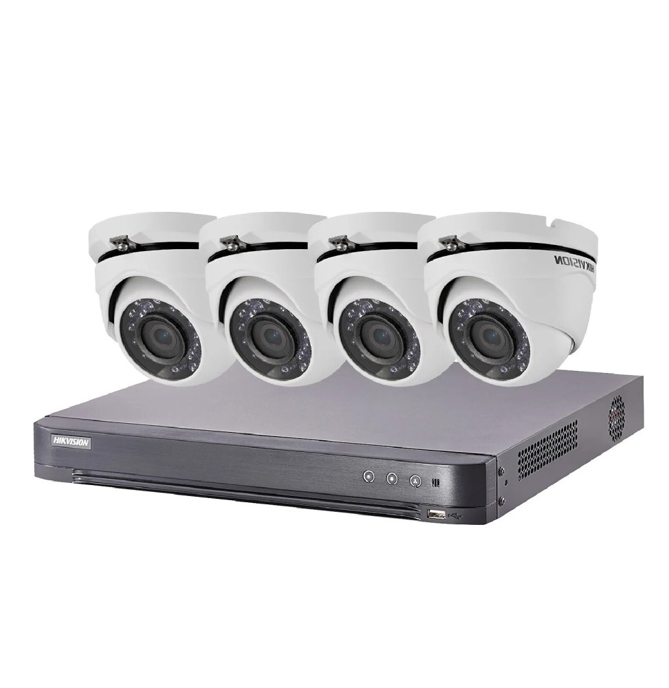 Hikvision - HIK-4DOM-THD-002 - Kit vidéo surveillance Turbo HD 4 caméras dôme prix Maroc