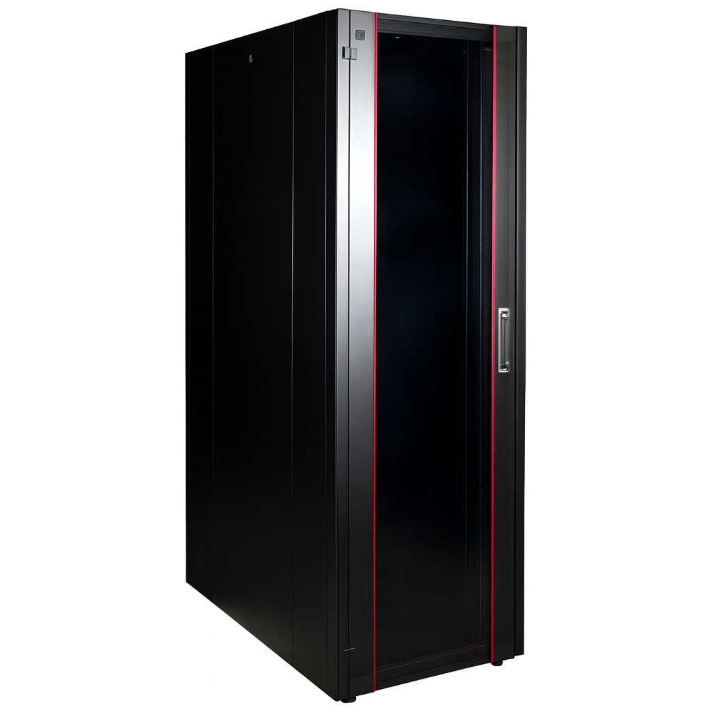 Armoire hyperline Lande 42U 19P 600x1000mm avec porte avant en verre à ouverture (LN-HL42U6010 ...