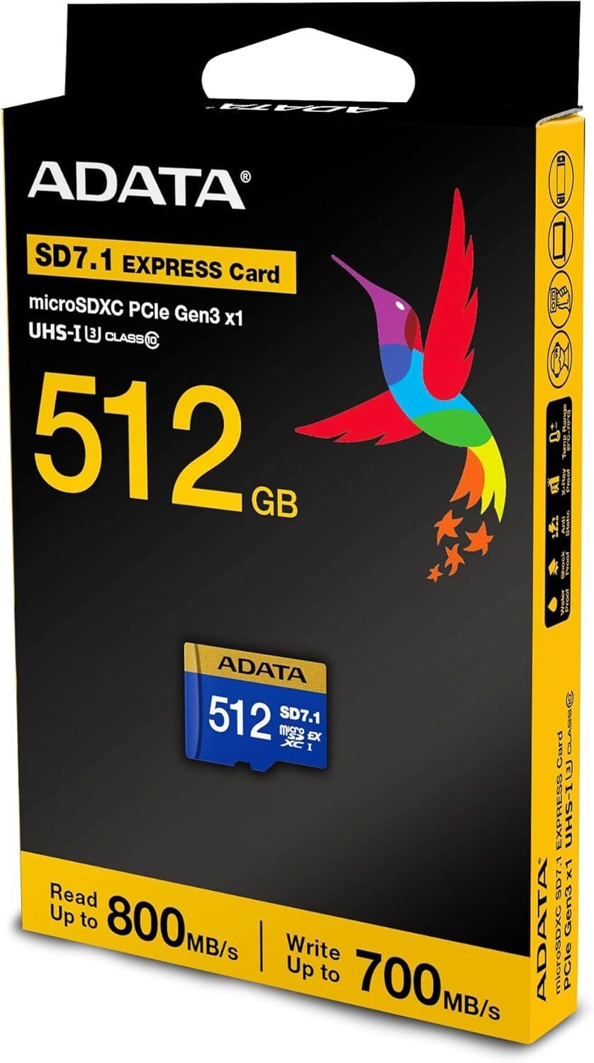 Carte mémoire ADATA Premier Extreme 512 Go MicroSDXC SD7.1 Express V30 (UD512GEX3L1-C) prix Maroc