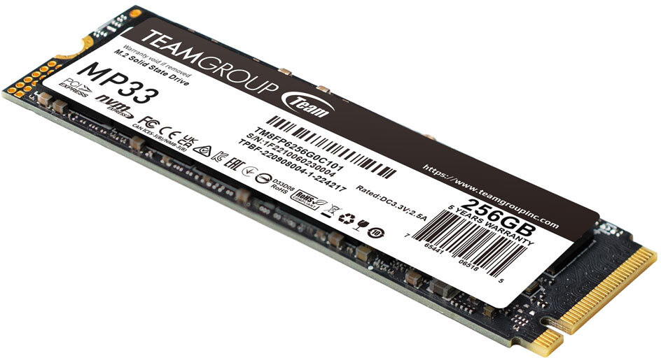 Disque Dur interne SSD Team Group MP33 M.2 Nvme PCIe 256 Go ...