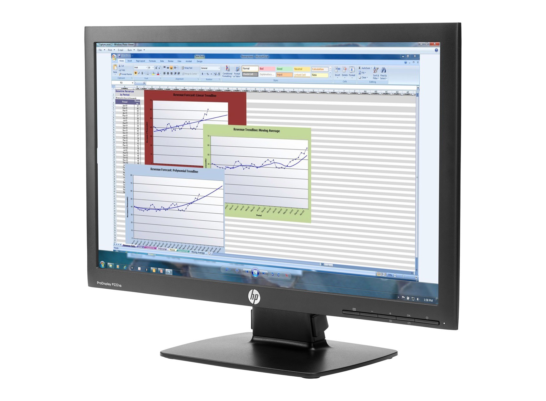 Ecran HP ProDisplay P222va de 54,6 cm (21,5 pouces) (K7X30AA) prix Maroc