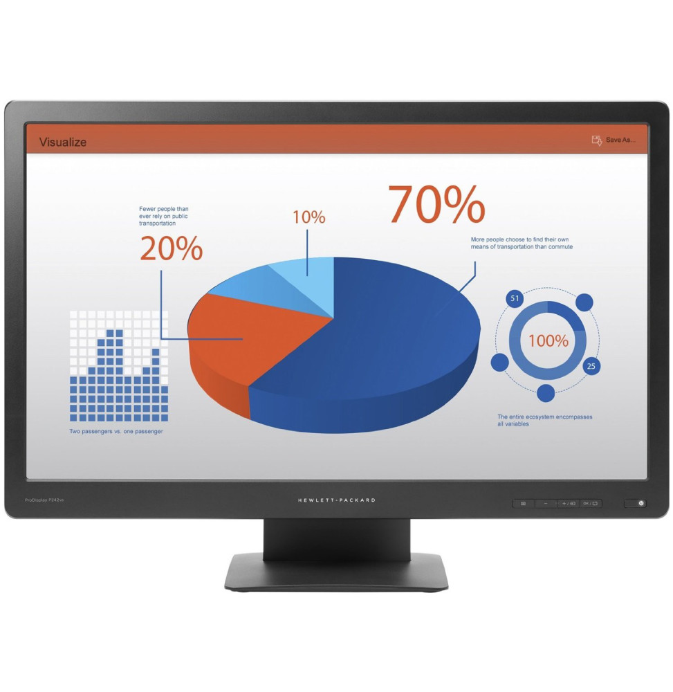 Ecran HP ProDisplay P242va de 61 cm (24 pouces) (K7X32AS) prix Maroc