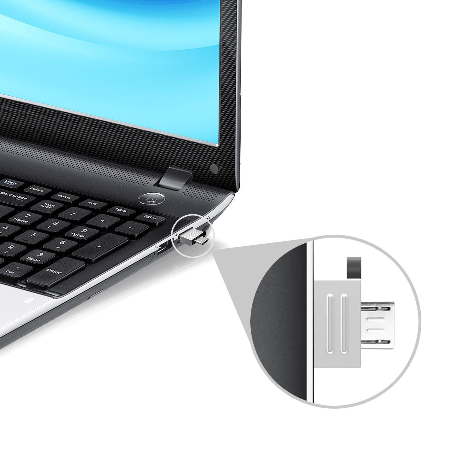 Mini Clé USB/Micro USB OTG Android 8 GB Transcend JetFlash380 USB 2.0 ...