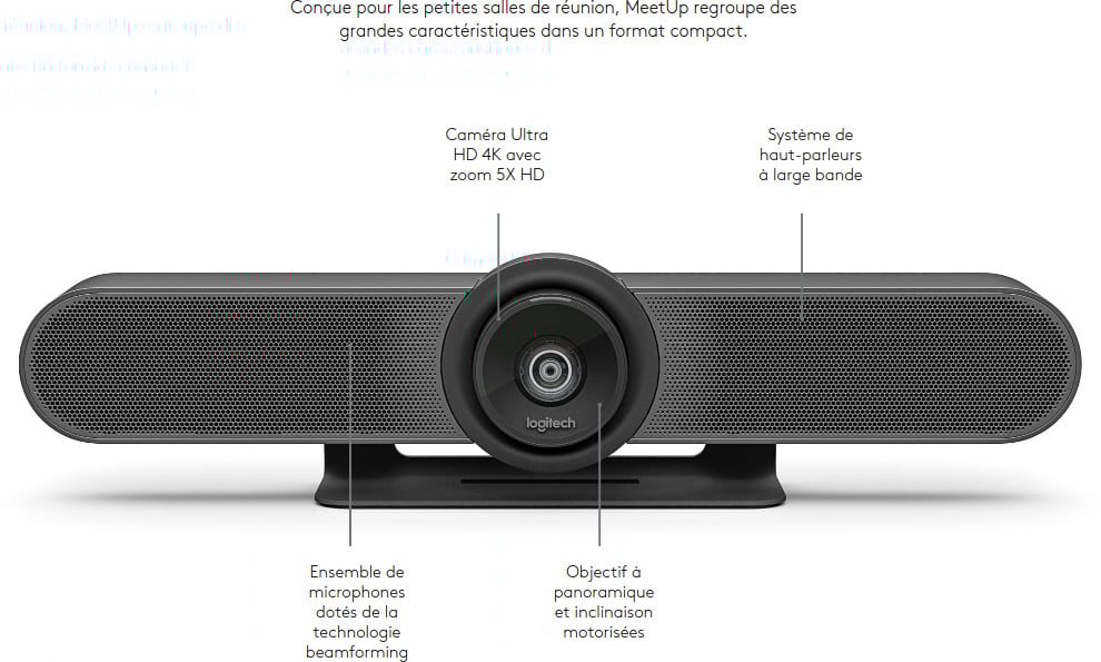 ConferenceCam Tout-en-un Logitech MeetUp pour petites salles de ...