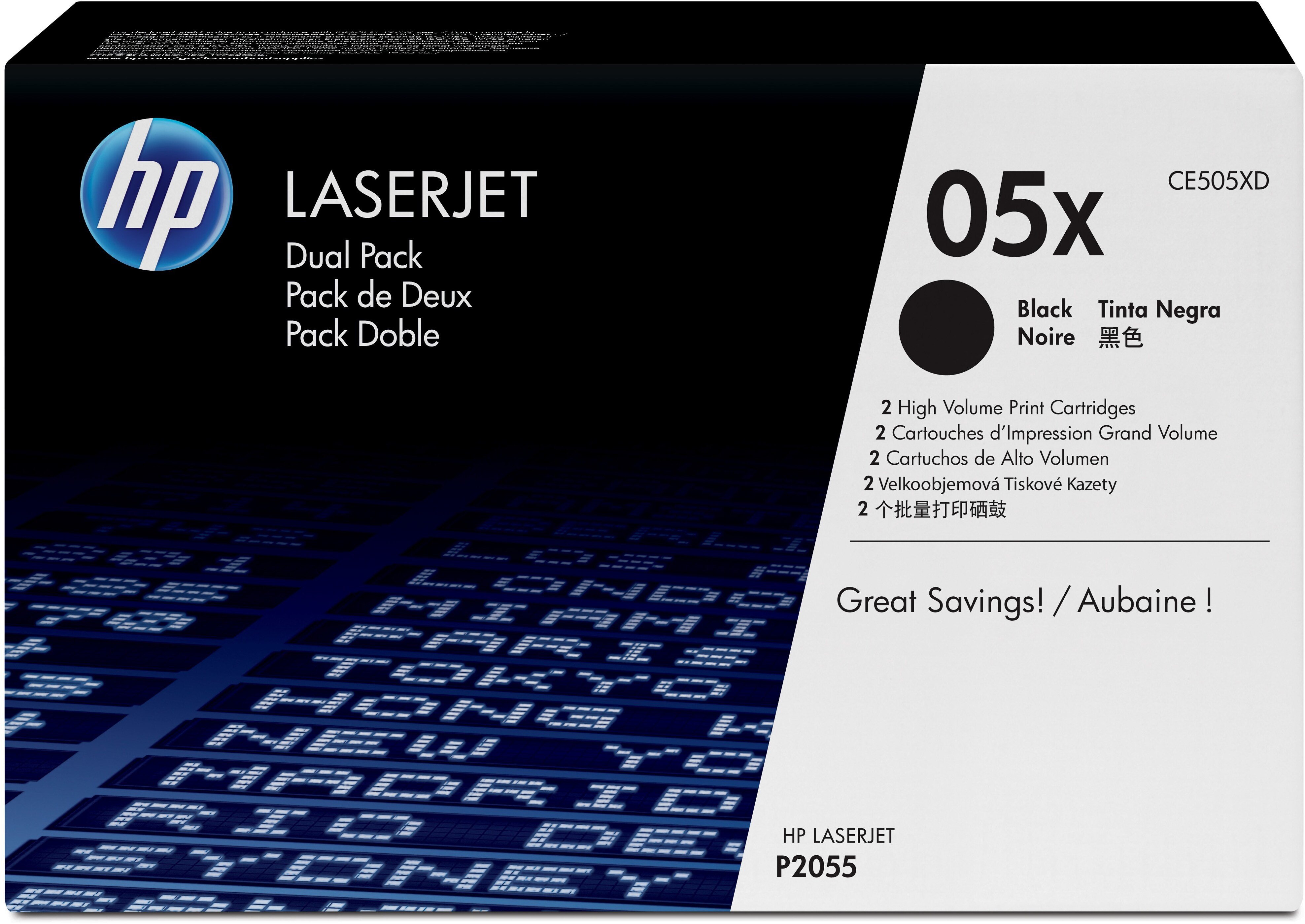 HP 05X Noir (CE505XD) - Pack de 2 toners HP LaserJet d'origine prix Maroc
