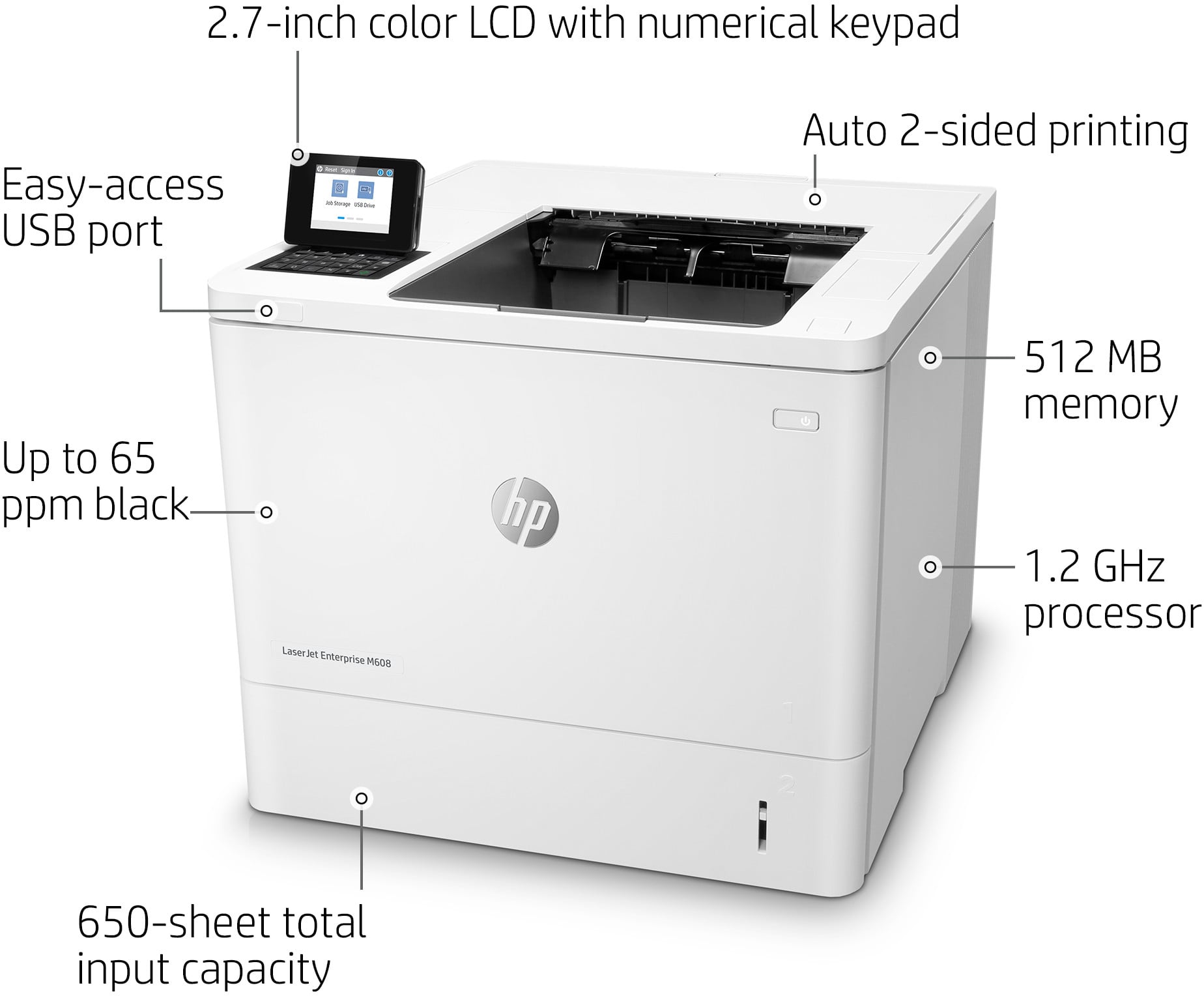 Imprimante Laser Monochrome HP LaserJet Enterprise M608dn (K0Q18A) prix ...