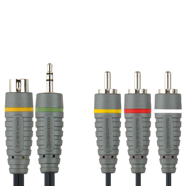 Bandridge Câble multimédia S-Vidéo (1x 3.5mm Male, 1x S-Video Male, 3x ...