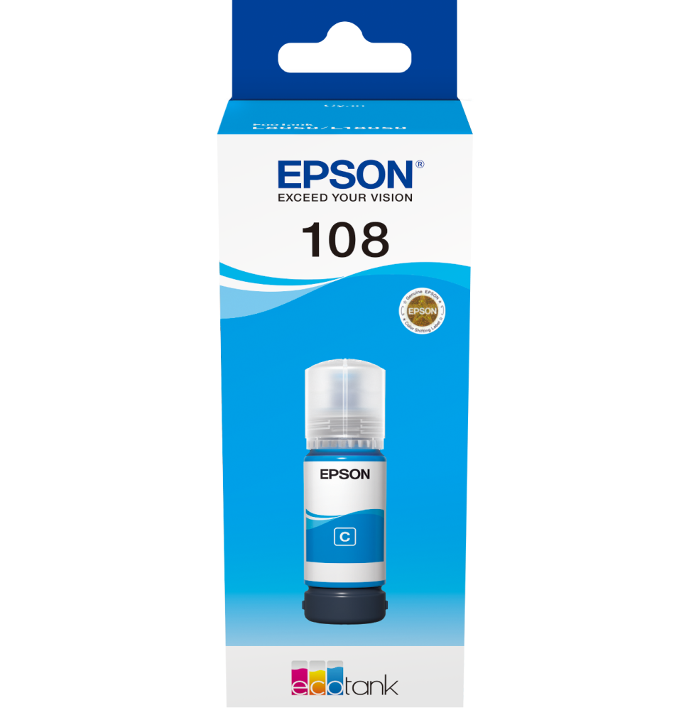 Epson 108 Jaune - Bouteille d'encre Epson EcoTank d'origine (C13T09C44A ...