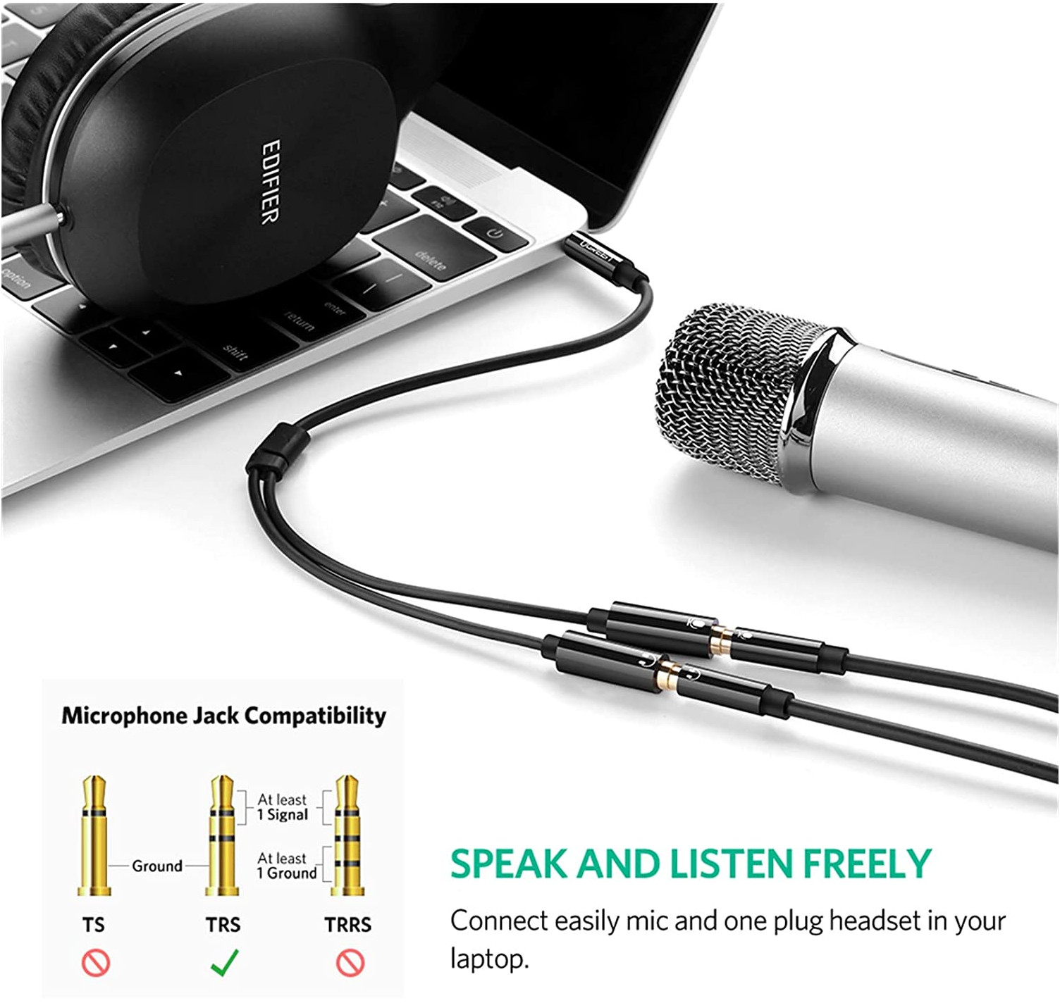 Splitter Ugreen audio 3.5mm Male vers 3.5mm Female (30620) prix Maroc