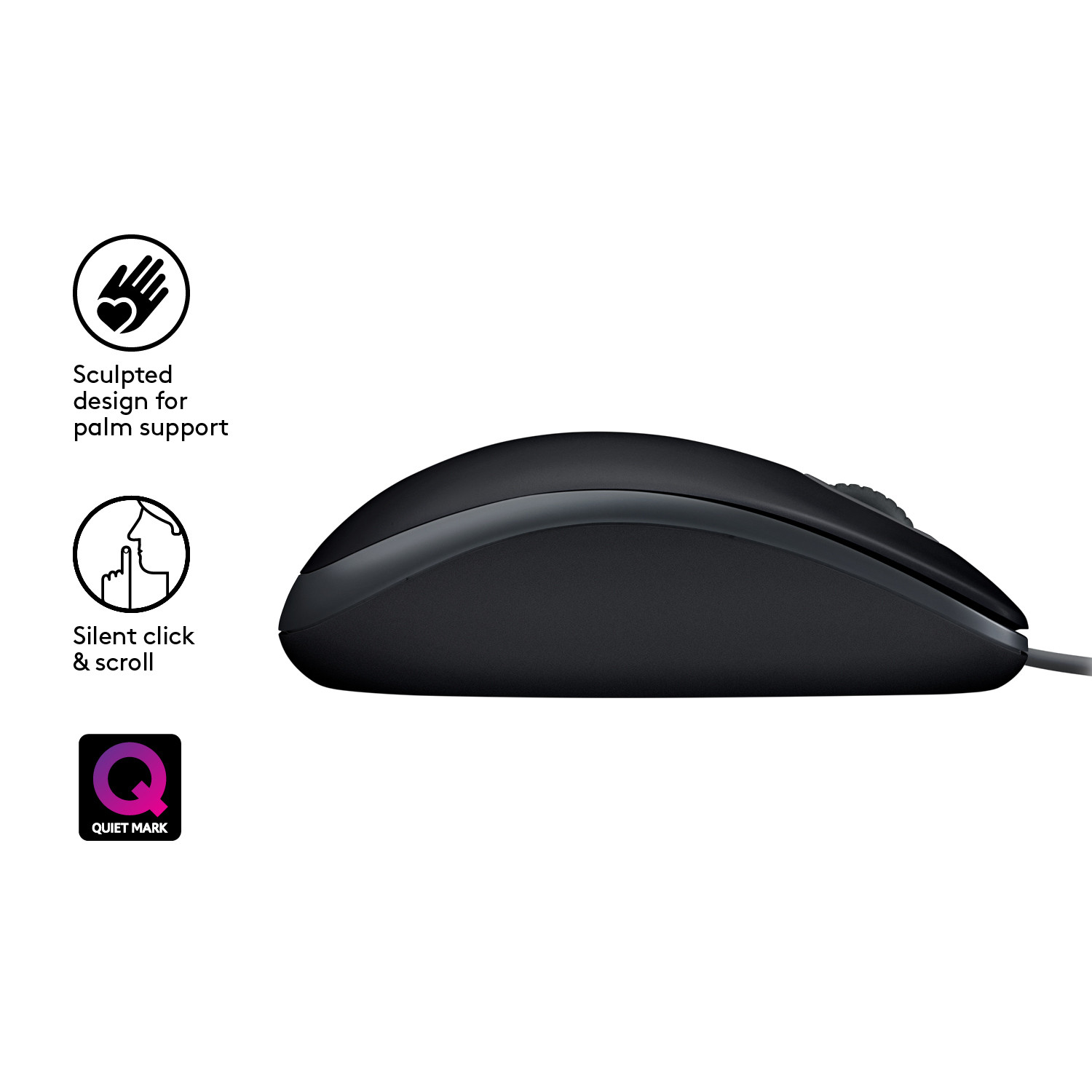 Logitech B110 Silent souris Ambidextre USB Type-A Optique 1000 DPI (910 ...