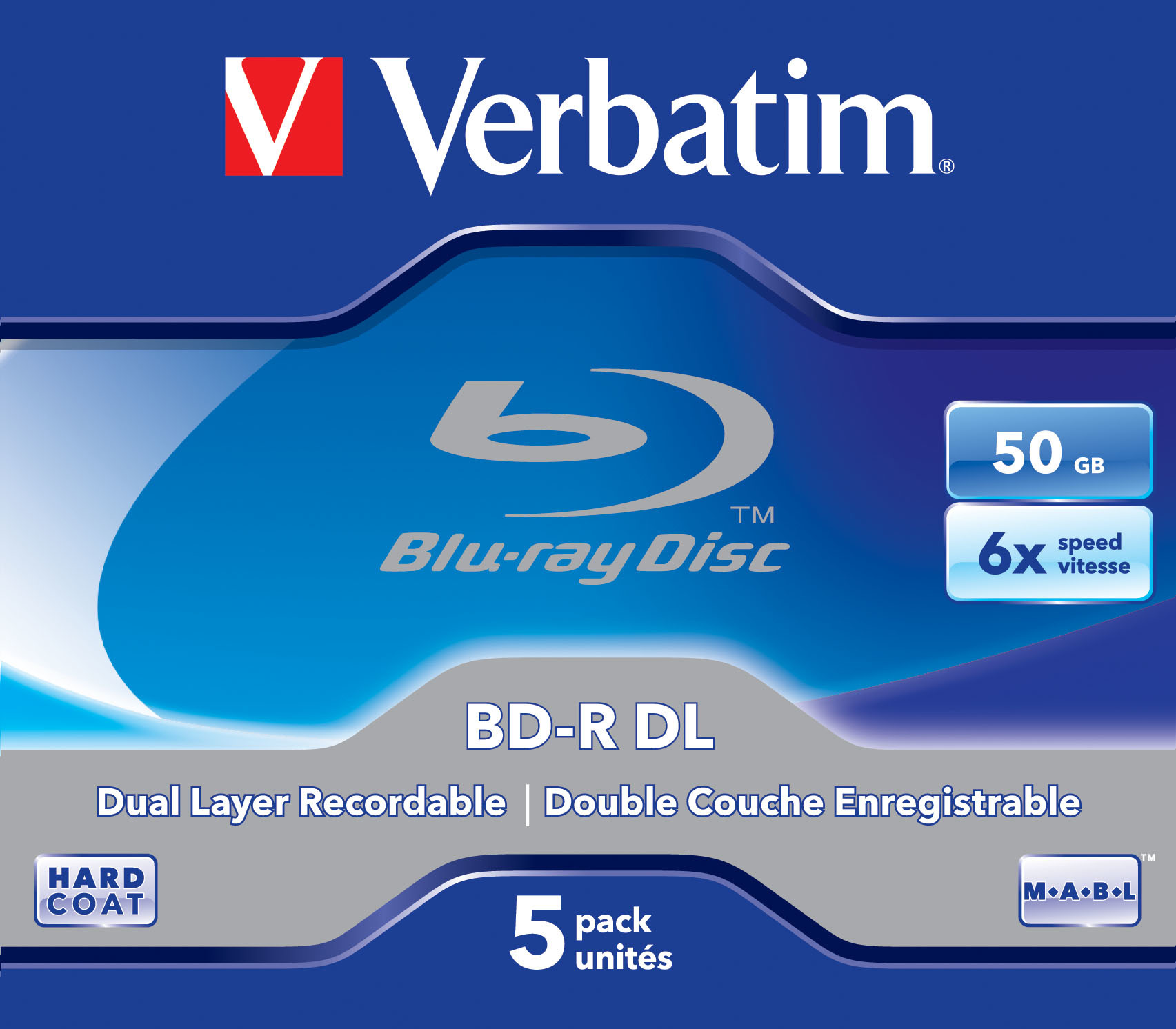 Verbatim 43748 disque vierge Blu-Ray BD-R 50 Go 5 pièce(s) BD-R DL 50GB 6x 5 Pack Jewel Case ...