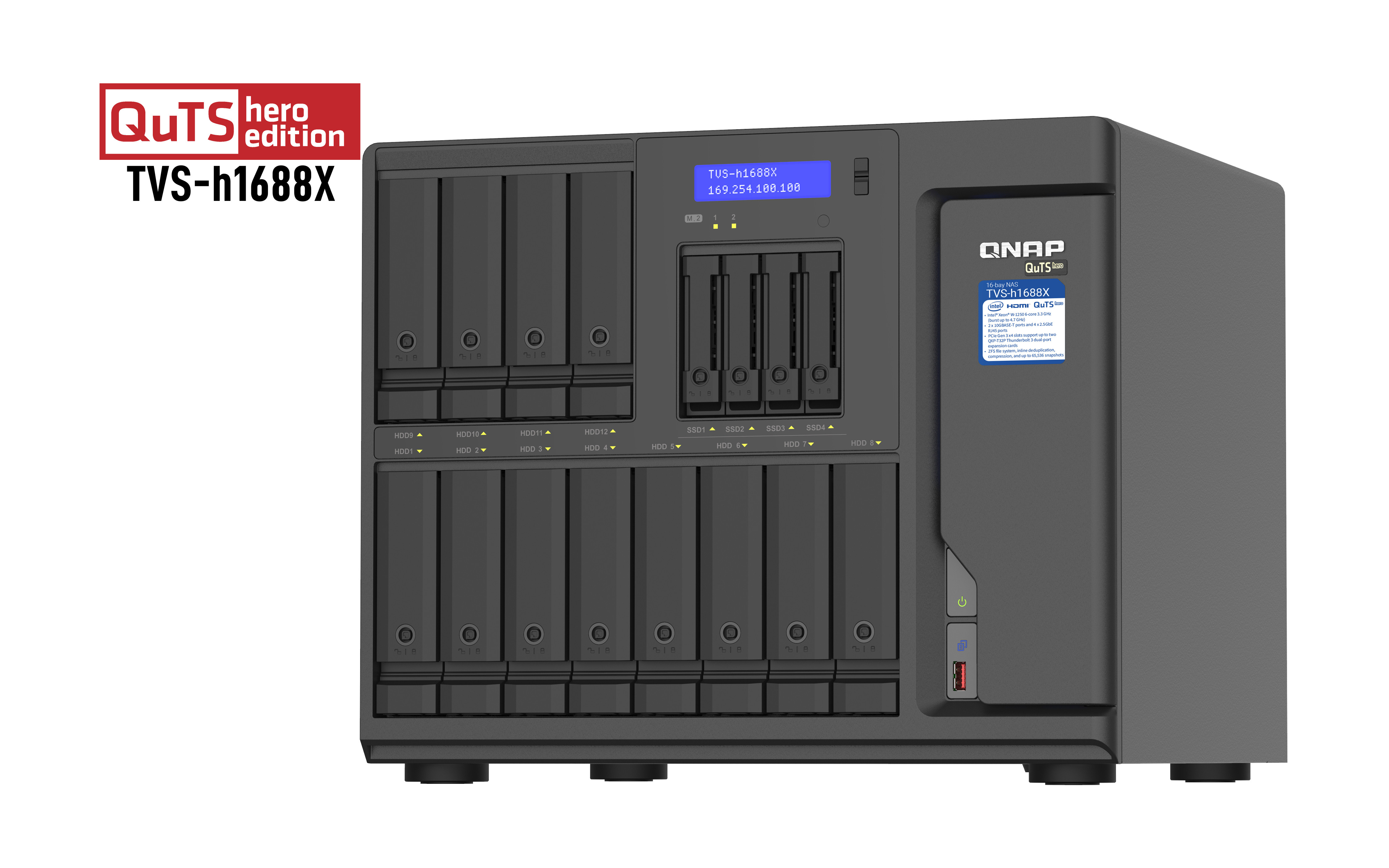 QNAP TVS-h1688X NAS Tower Ethernet/LAN Noir W-1250 (TVS-H1688X-W1250 ...