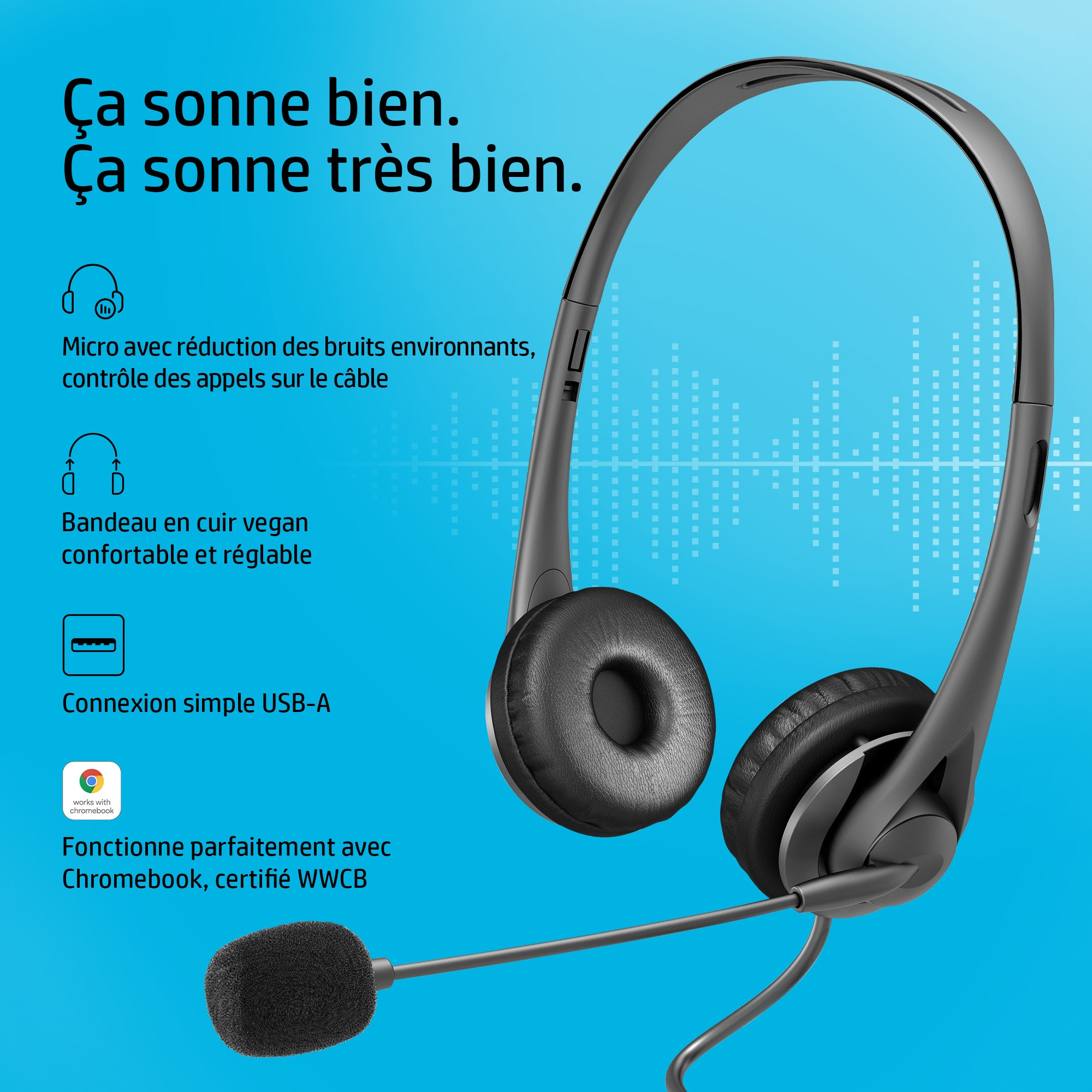 HP Casque stéréo USB G2 Casque stéréo USB HP G2 (428K6AA) prix Maroc