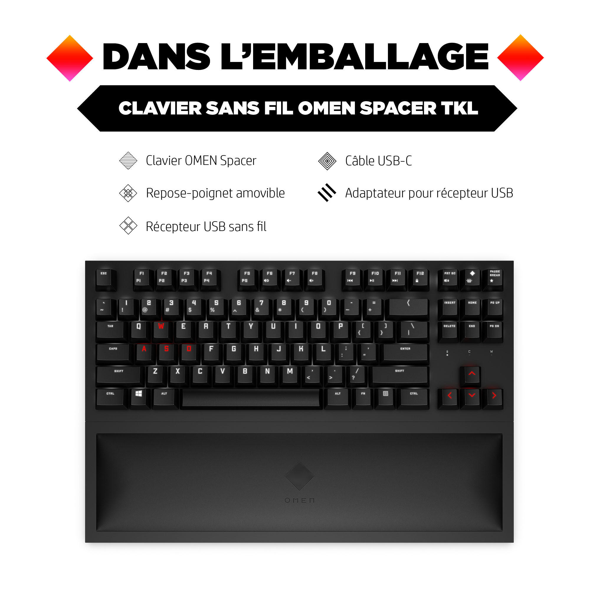HP Clavier TKL sans fil OMEN Spacer Clavier TKL sans fil OMEN Spacer ...