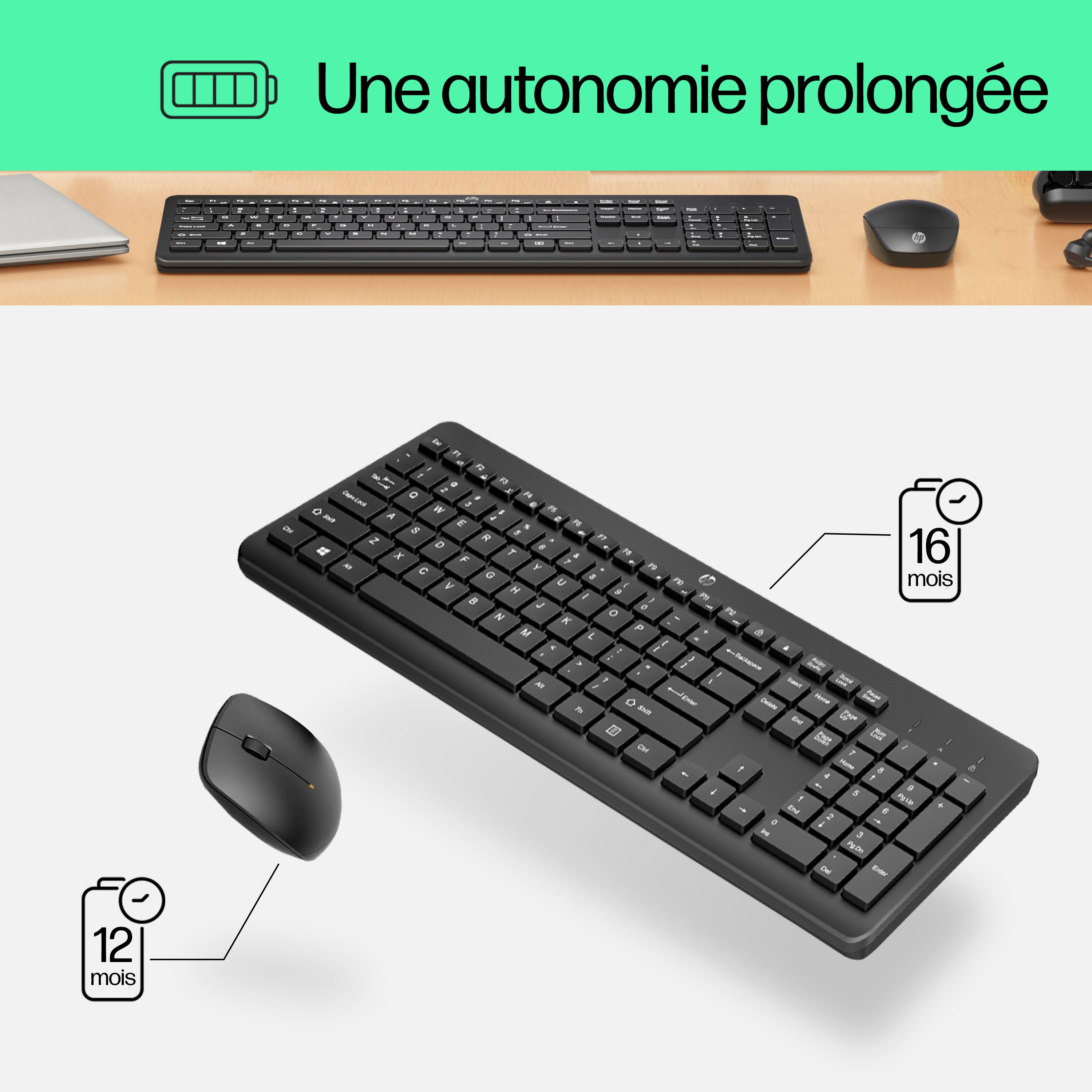 HP Ensemble clavier et souris sans fil 230 Ensemble clavier et souris ...