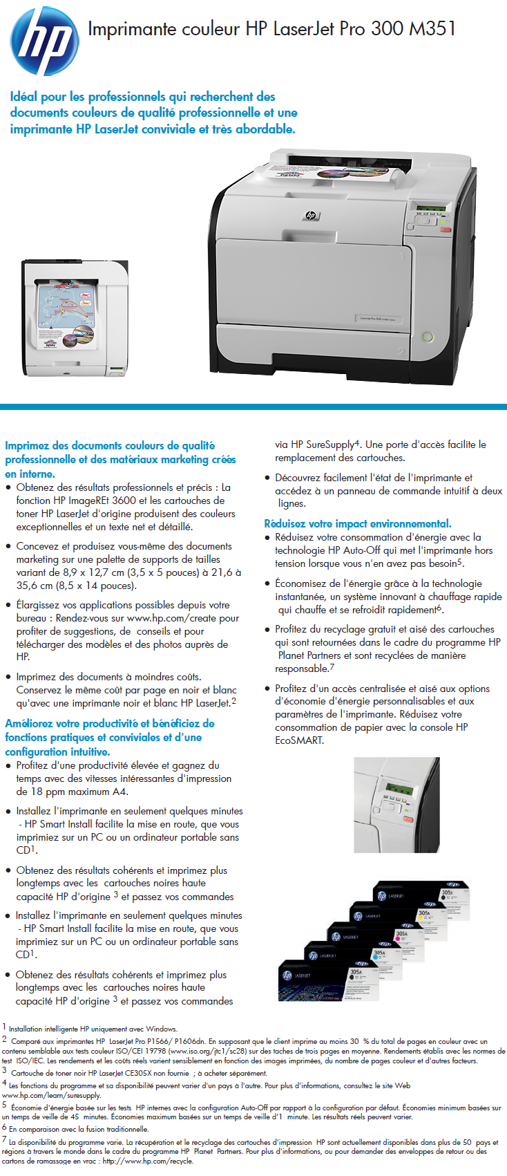 Imprimante couleur HP LaserJet Pro 300 M351a (CE955A) prix Maroc