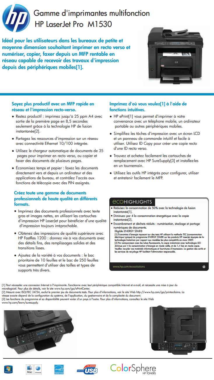 Imprimante multifonction HP LaserJet Pro M1536dnf (CE538A) prix Maroc