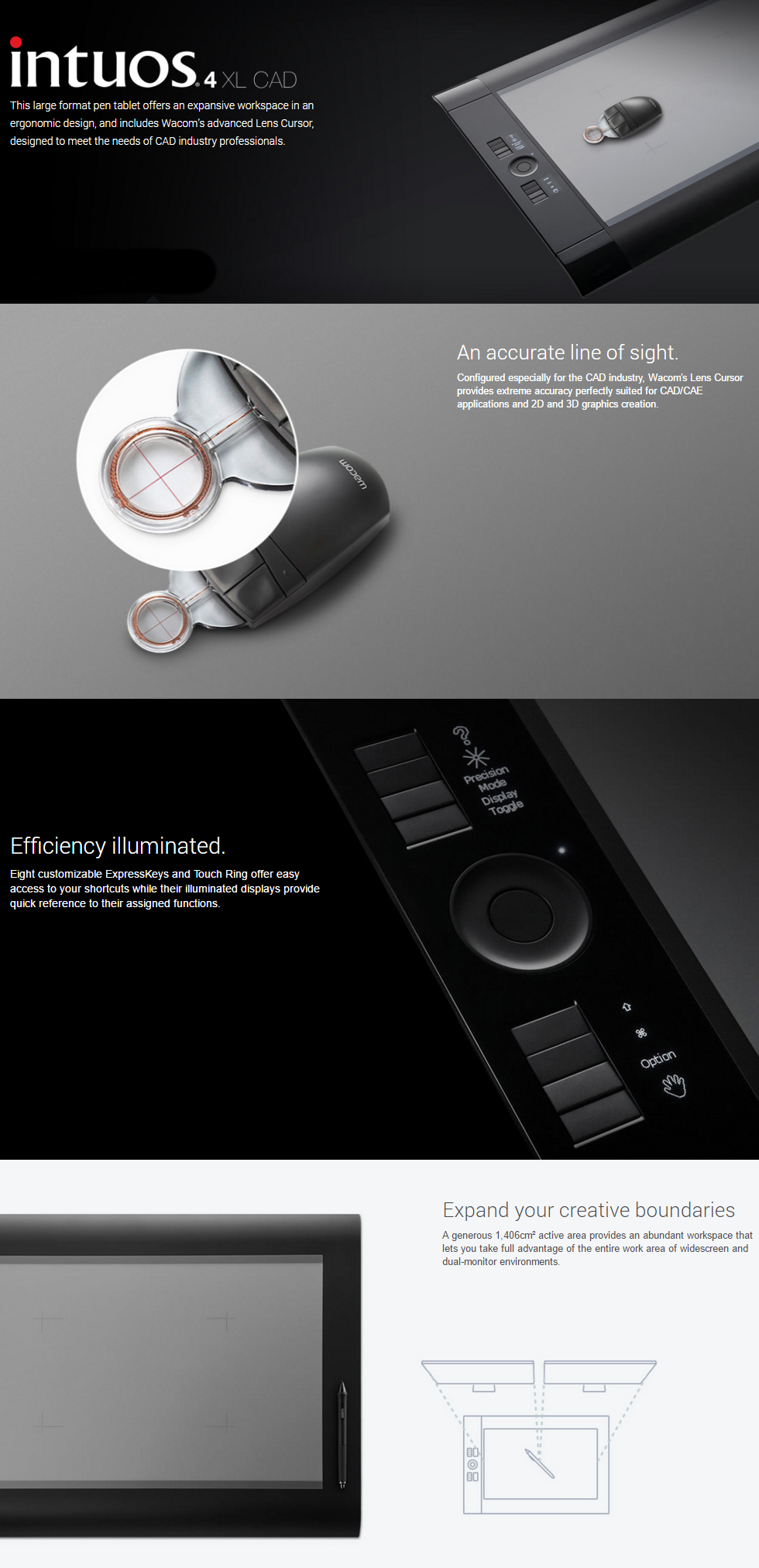 Tablette graphique professionnelle Wacom Intuos4 XL A3 Wide CAD (PTK ...