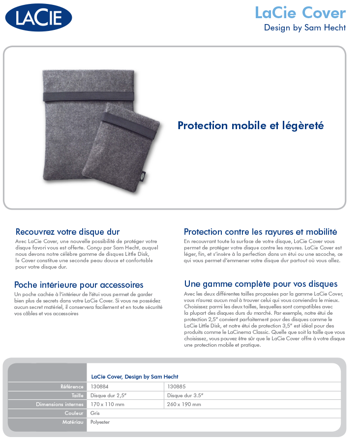 LaCie Cover pour Disque dur externe 3,5" Gris prix Maroc